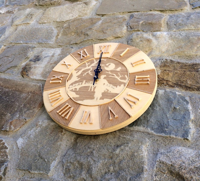 Wooden wall clock quartz clock samurai japanese style | Etsy