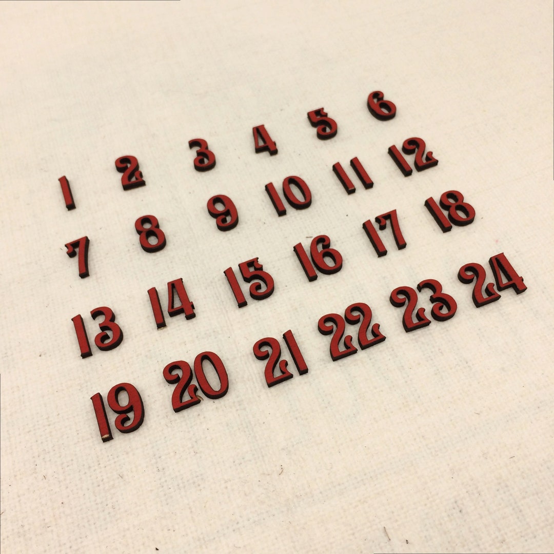 Advent Calendar Numbers 1 to 24 Wood Set of 39 Pieces of - Etsy