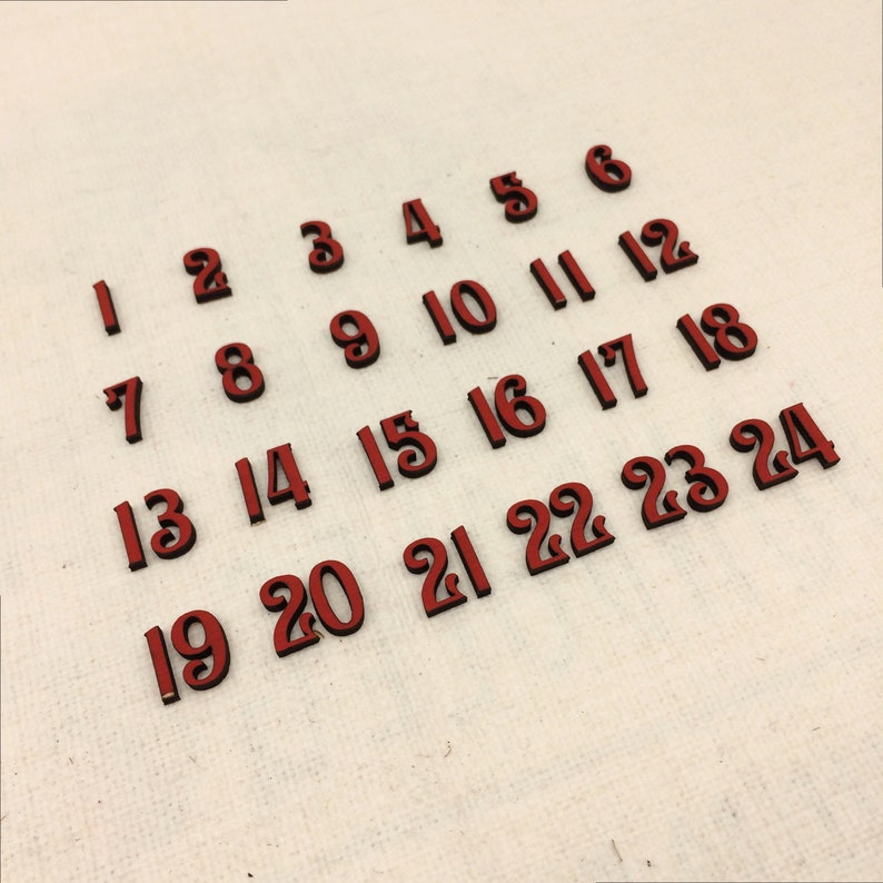 Advent Calendar Numbers 1 to 24 Wood Set of 39 Pieces of - Etsy