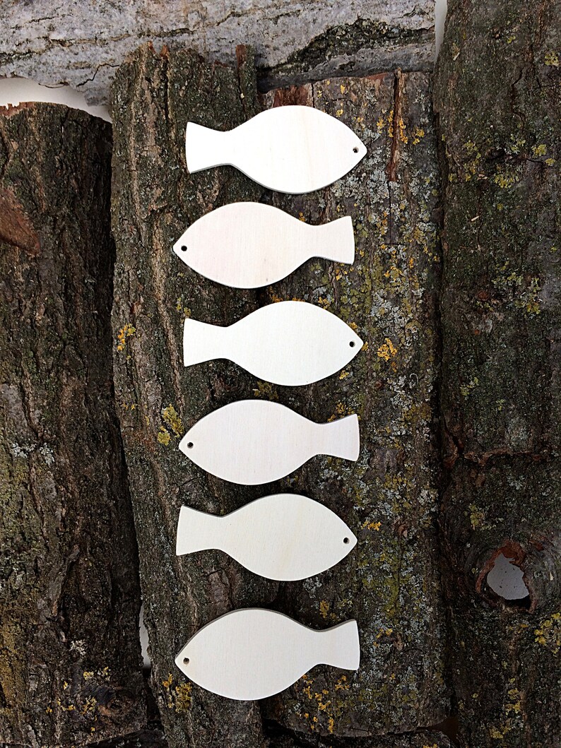 6 Pcs Fish Cutout of Wood Fish Cut Out Fish Wood Fish Party | Etsy