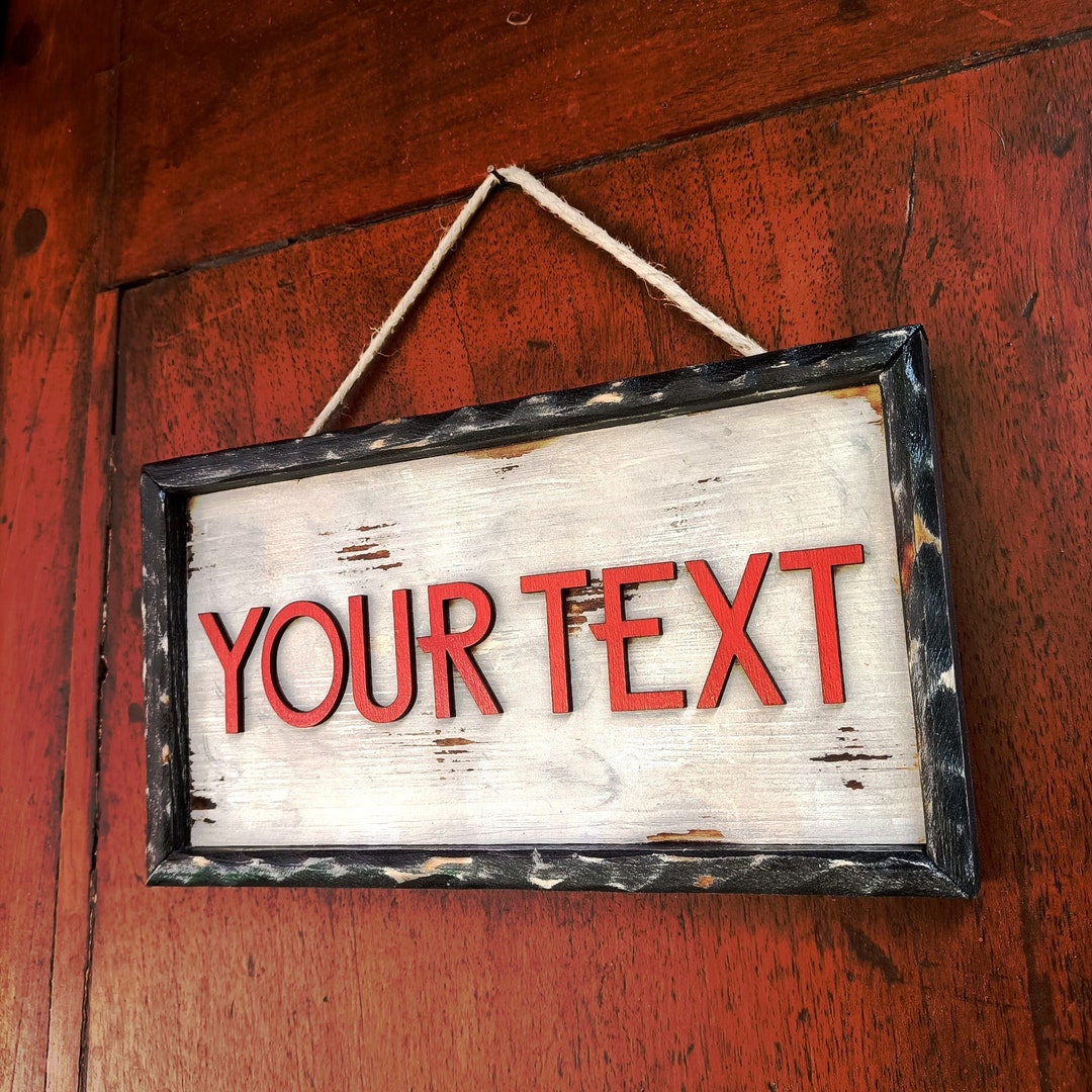 Custom Door Sign, Hanging Wood Signs With Custom Text, Wall Decor Sign ...