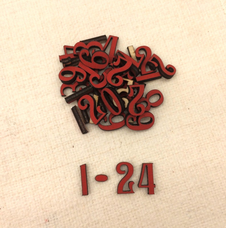 Advent Calendar Numbers 1 to 24 Wood Set of 39 Pieces of - Etsy