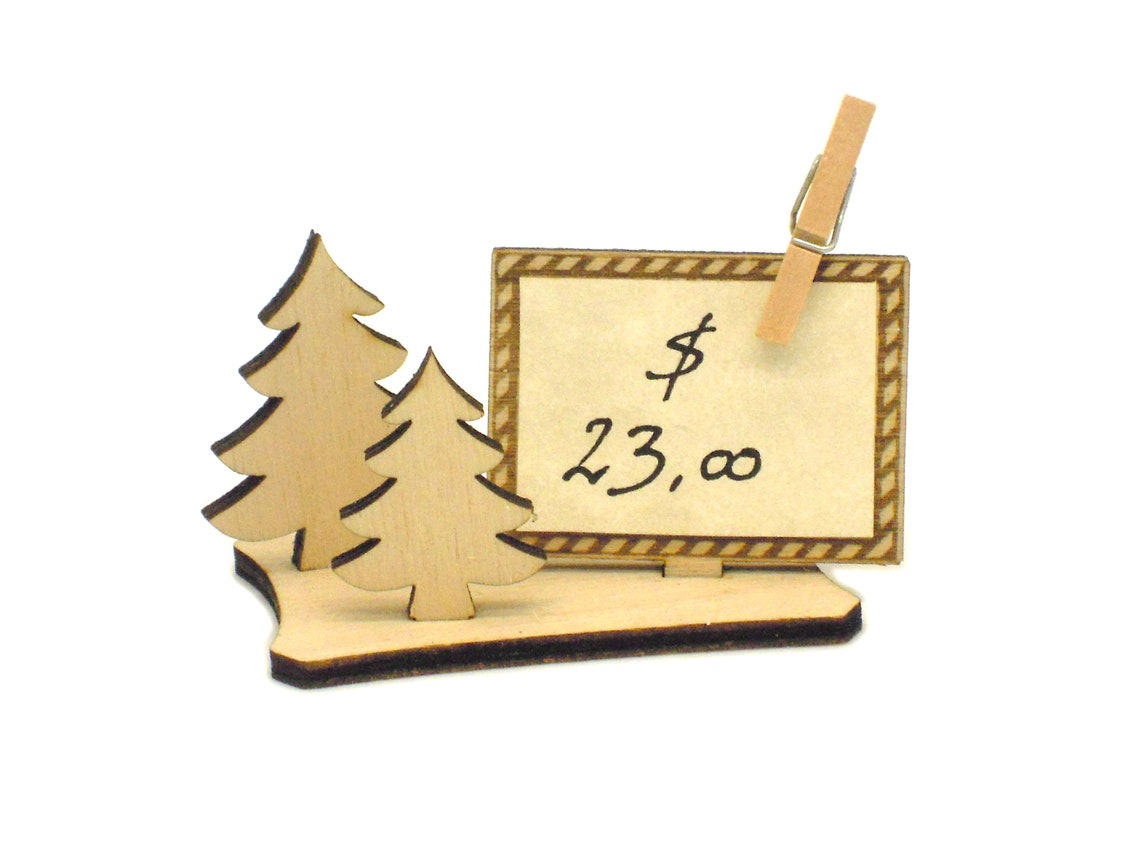Price Tag Holder Set of 6, Shop Window Decor, Wood Price Holders, Wood ...