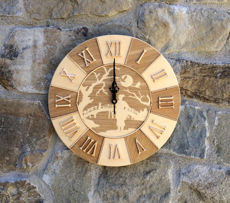 Wooden Wall Clock Quartz Clock Samurai Japanese Style - Etsy
