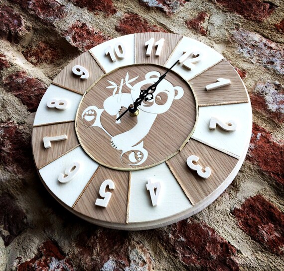 Panda clock panda wall decor gift idea for children panda | Etsy