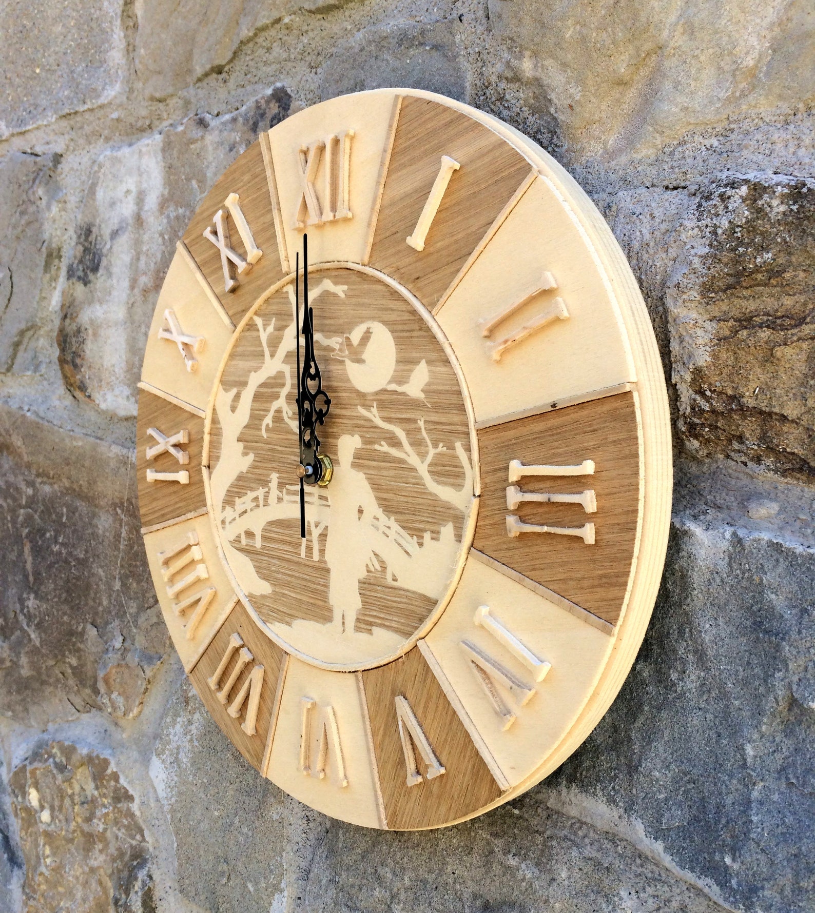 Wooden Wall Clock Quartz Clock Samurai Japanese Style | Etsy