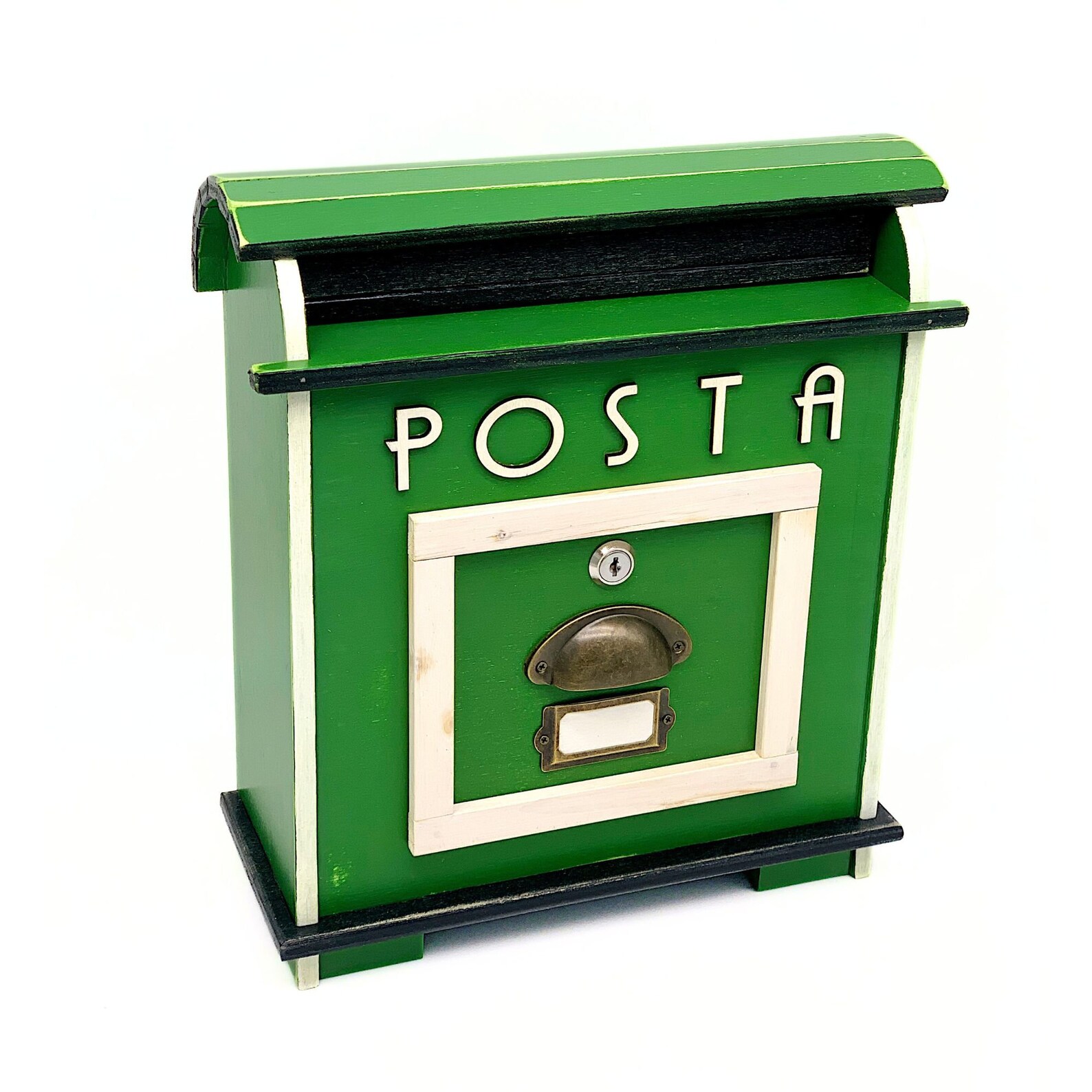Wood Mailbox Letterbox Post Stand, American Style Post Box, Vintage ...