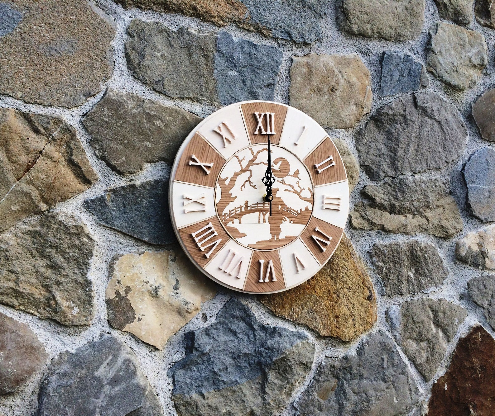 Wooden Wall Clock Quartz Clock Samurai Japanese Style - Etsy