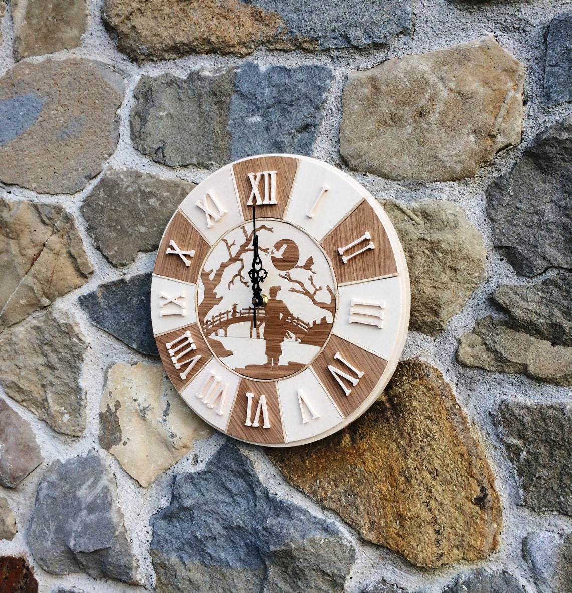 Wooden Wall Clock Quartz Clock Samurai Japanese Style - Etsy