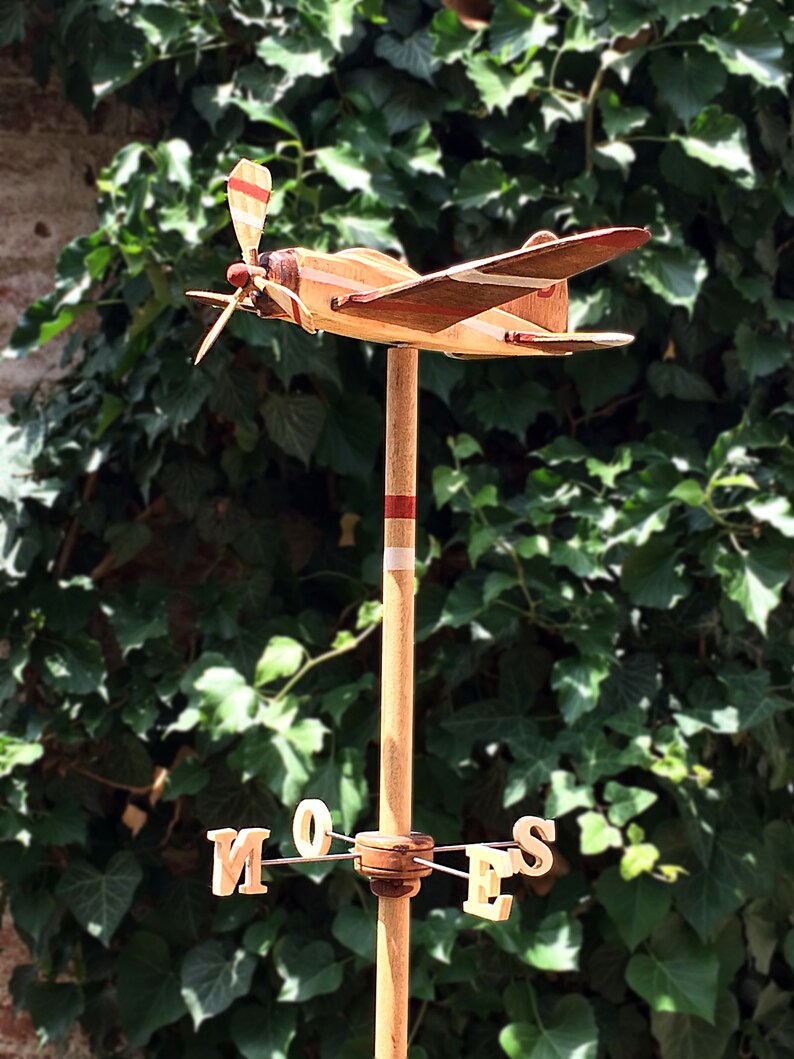 Wind vane wooden airplane weathervane aircraft gift idea | Etsy