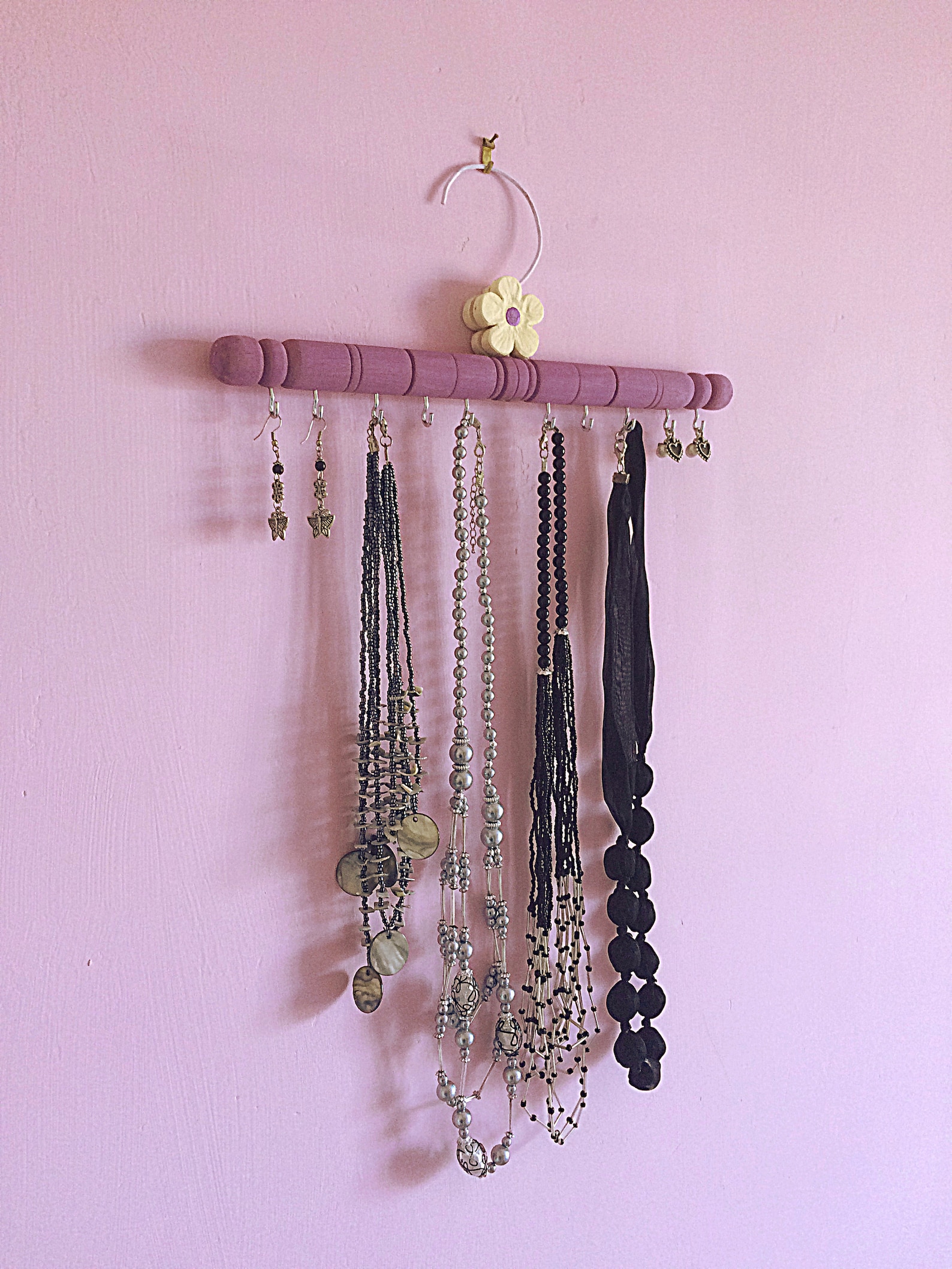 Necklace Holder Wall Shabby Chic Hooks Earrings Holder | Etsy