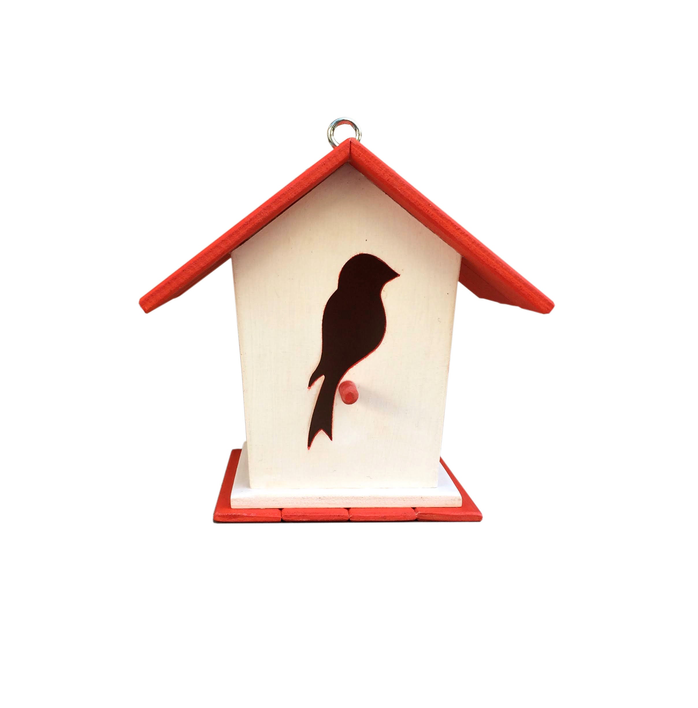 Bird red house wood bird feeder bird box garden furniture | Etsy