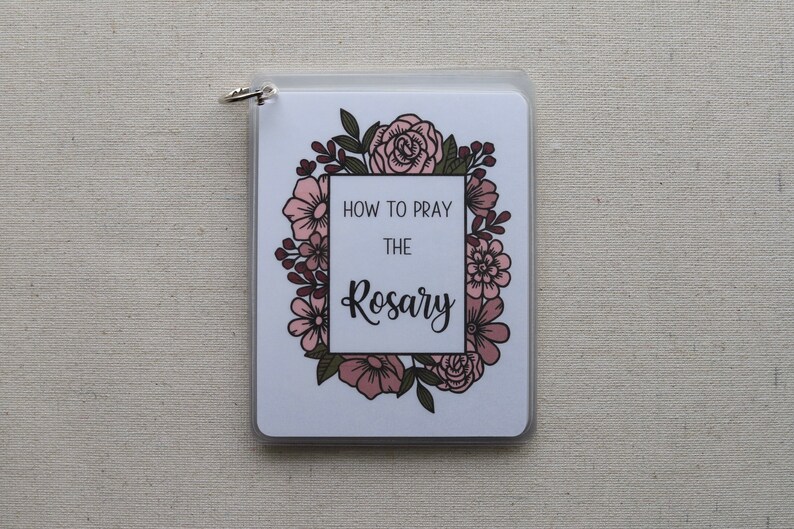 Rosary Guide Catholic Gift Floral, Botanical, Beautiful, Pocket Rosary ...