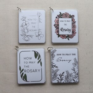 Rosary Guide Catholic Gift Floral, Botanical, Beautiful, Pocket Rosary ...