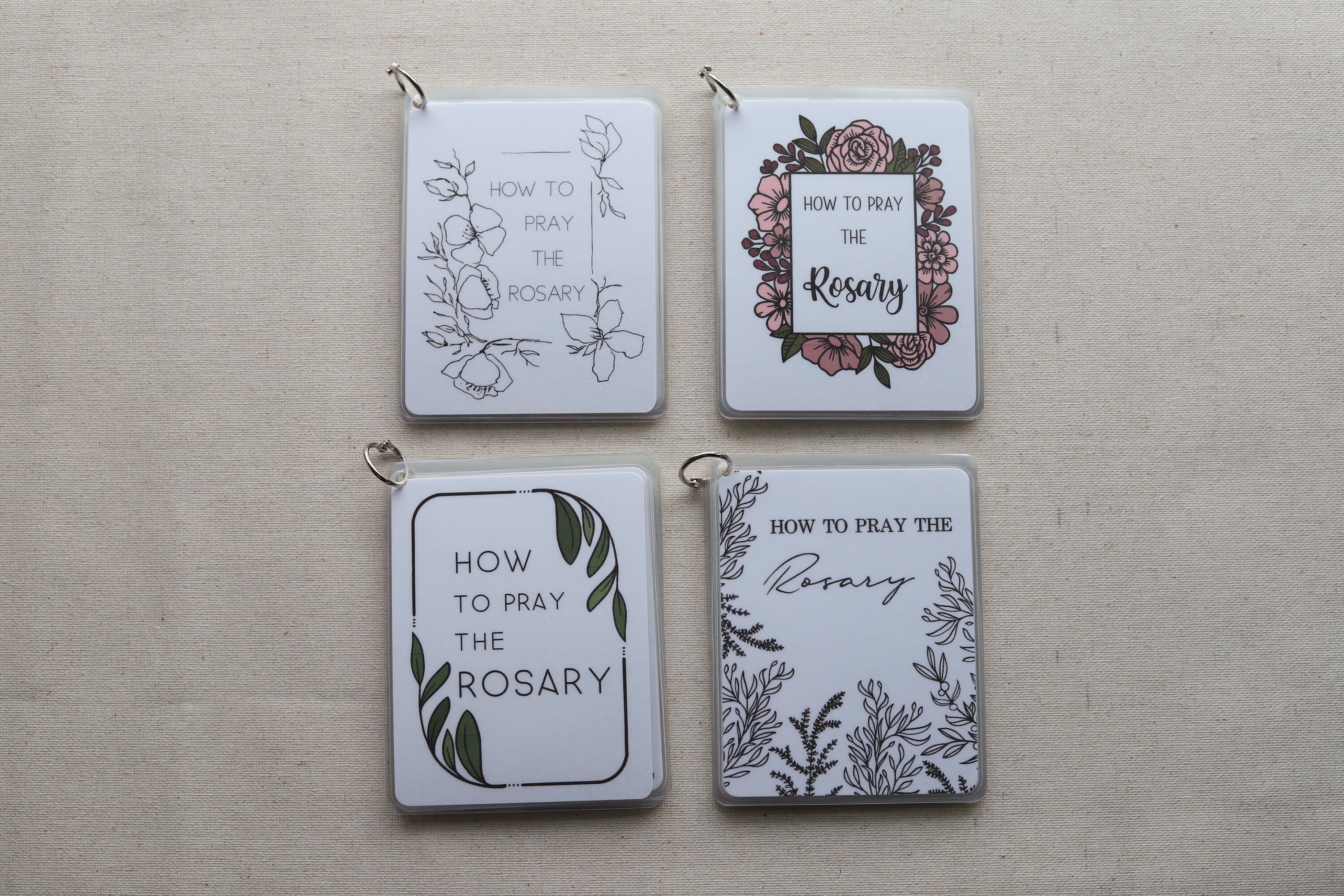 Rosary Guide Catholic Gift Floral, Botanical, Beautiful, Pocket Rosary ...