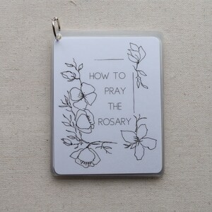 Rosary Guide Catholic Gift Floral, Botanical, Beautiful, Pocket Rosary ...