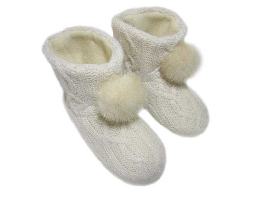 Slipper With Mink, Slippers With Fur Bobble, Slippers With Real Fur ...