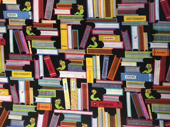Bookworm Book Library Fabric Back to School Teacher Fabric - Etsy