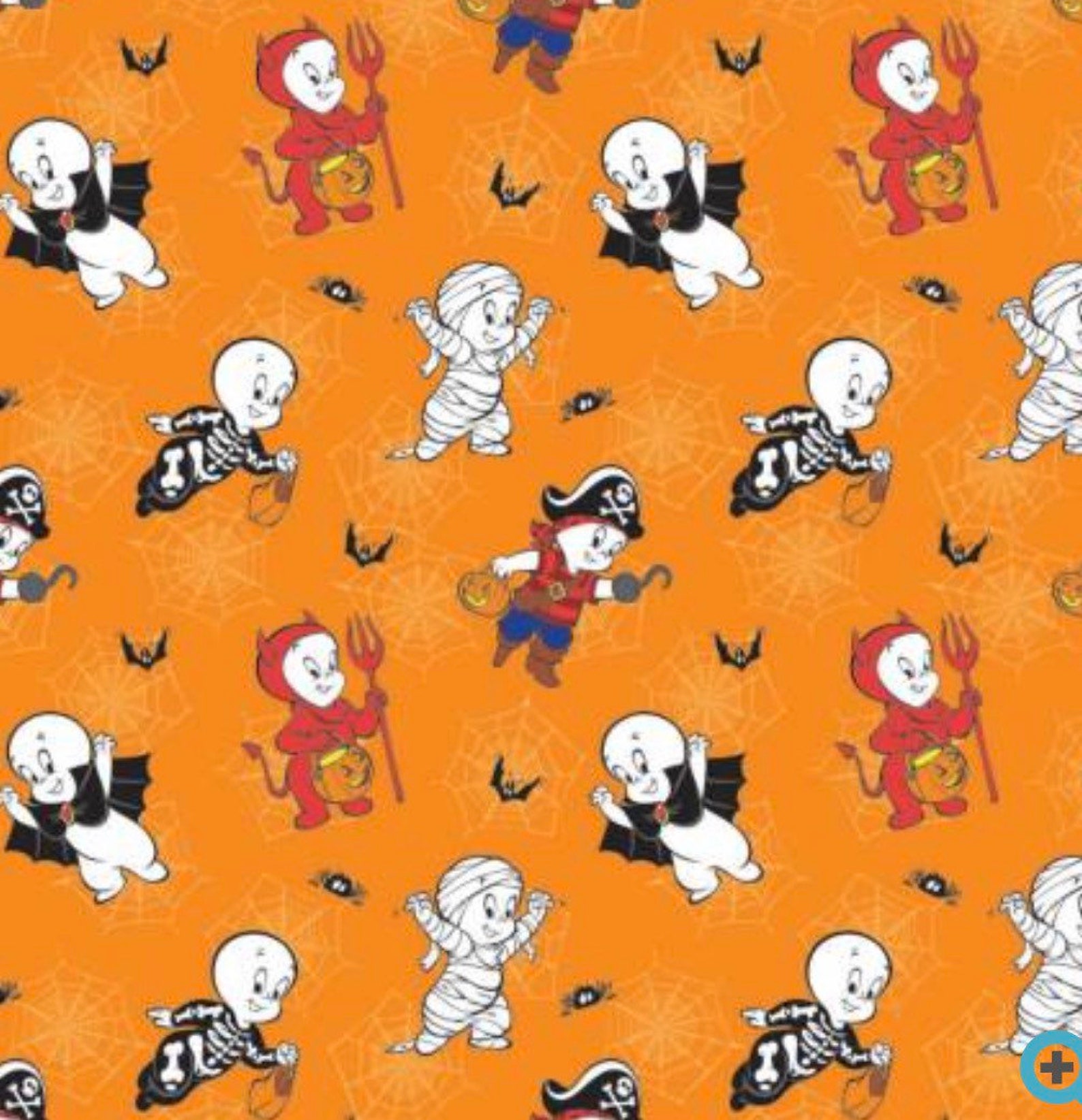Halloween Fabric Casper Costume Fun Orange 100% Cotton - Etsy