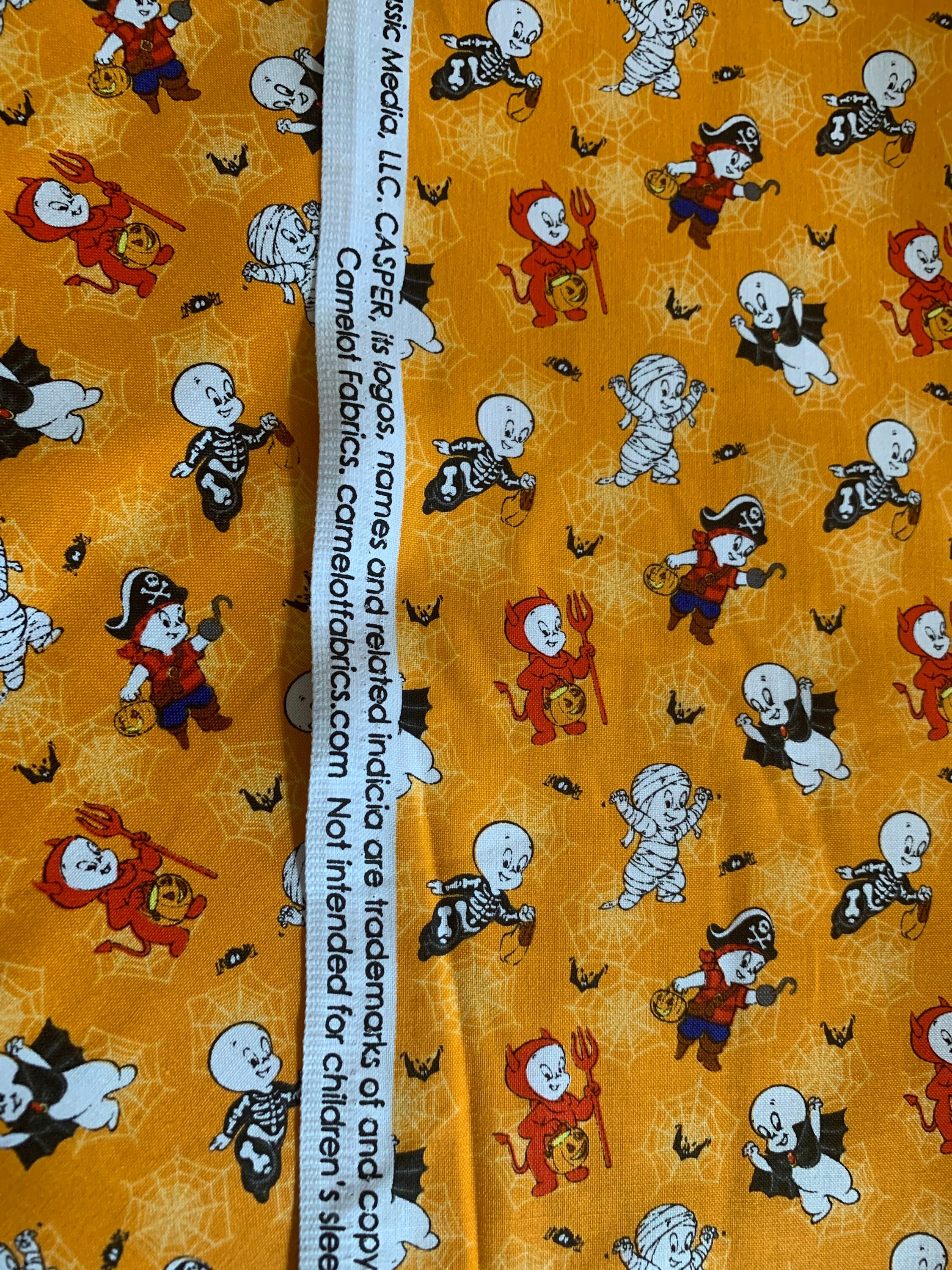 Halloween Fabric Casper Costume Fun Orange 100% Cotton | Etsy