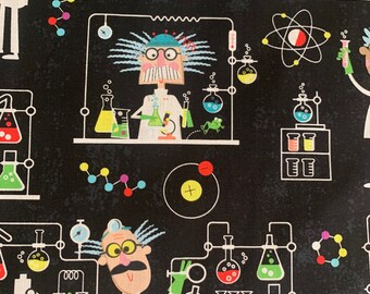 STEM School Fabric Chemistry Lab Modern Girl Ditsy Scale by ...