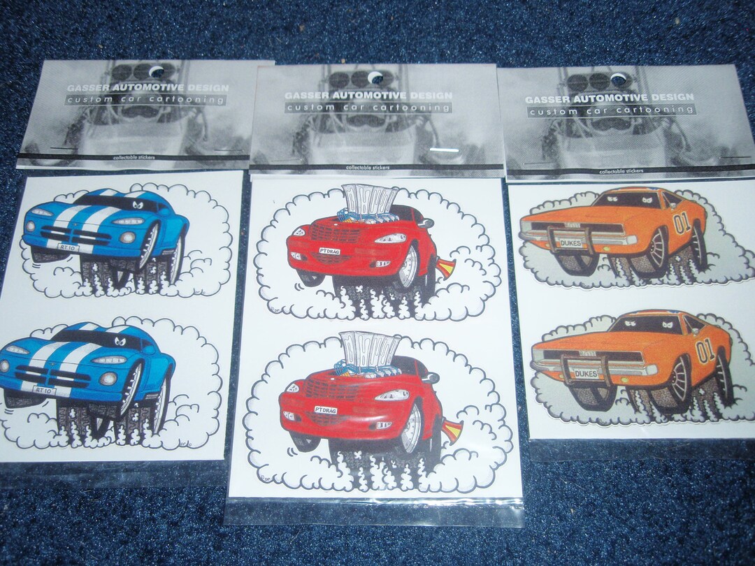 Mopar Dodge Dukes of Hazard 6 Cartoon Stickers - Etsy