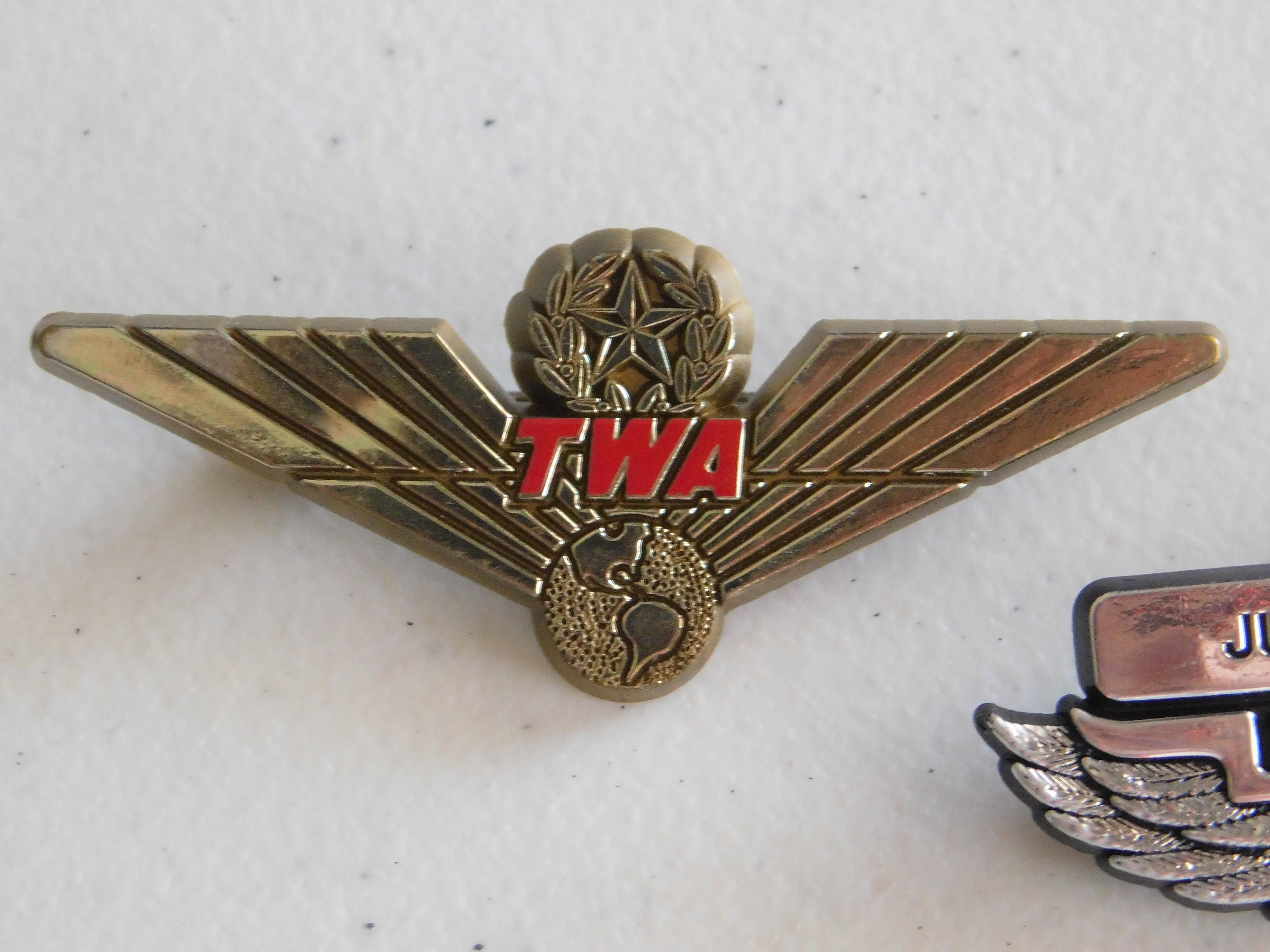 Vintage 1970s TWA Trans World Airlines Kids Junior Crew Member Silver ...