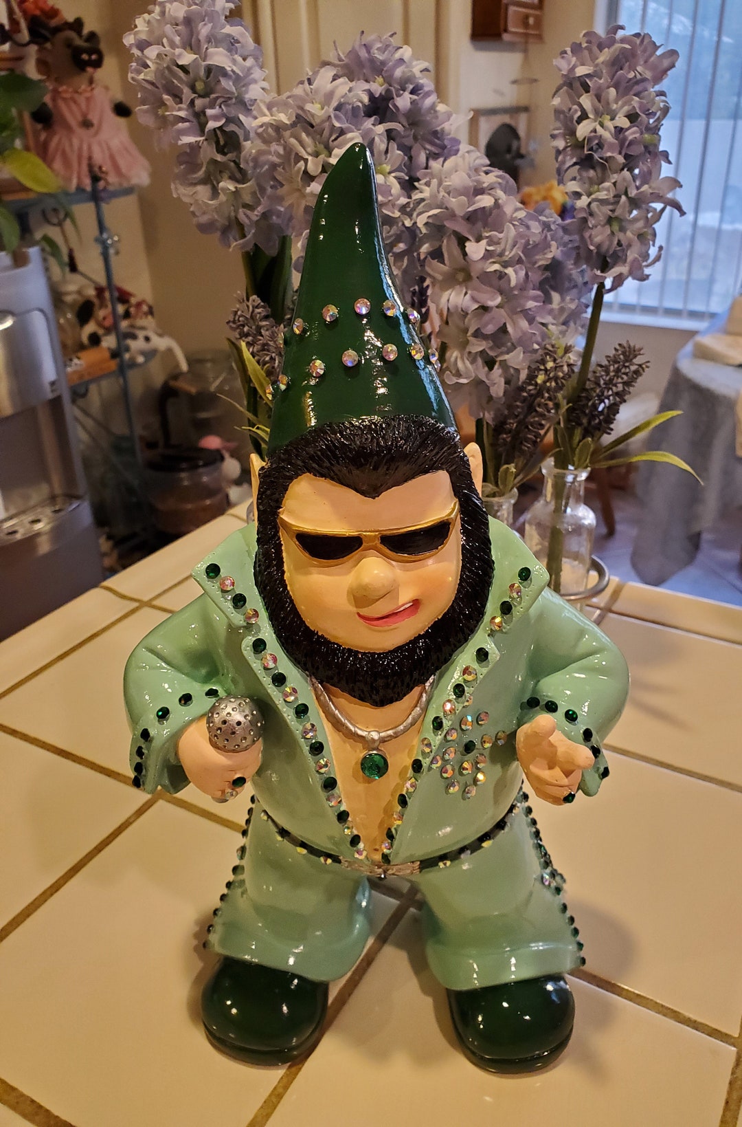 Hand Painted St. PATRICK'S Elvis Garden Gnome in Outfit With Glasses ...