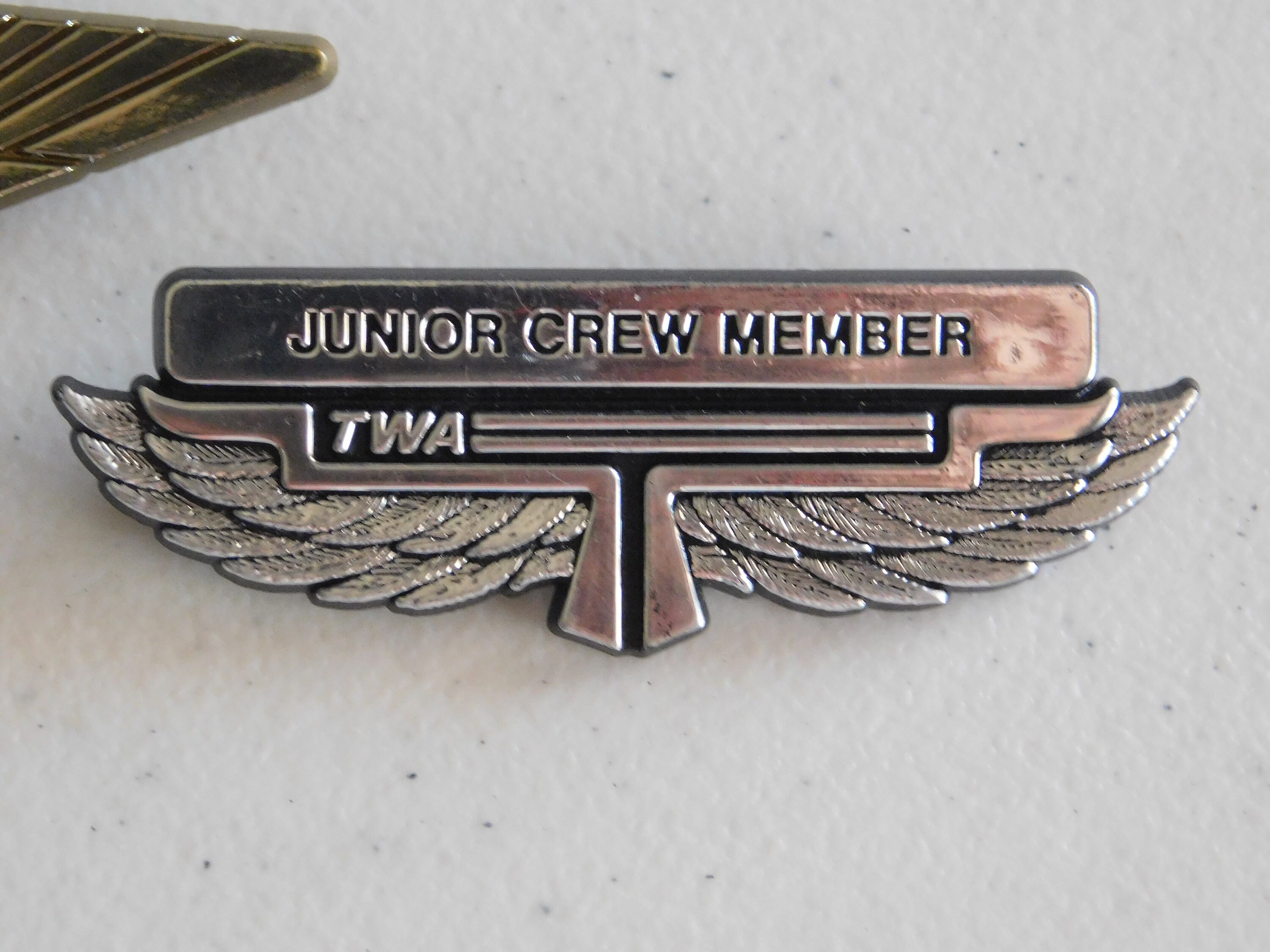 Vintage 1970s TWA Trans World Airlines Kids Junior Crew Member Silver ...