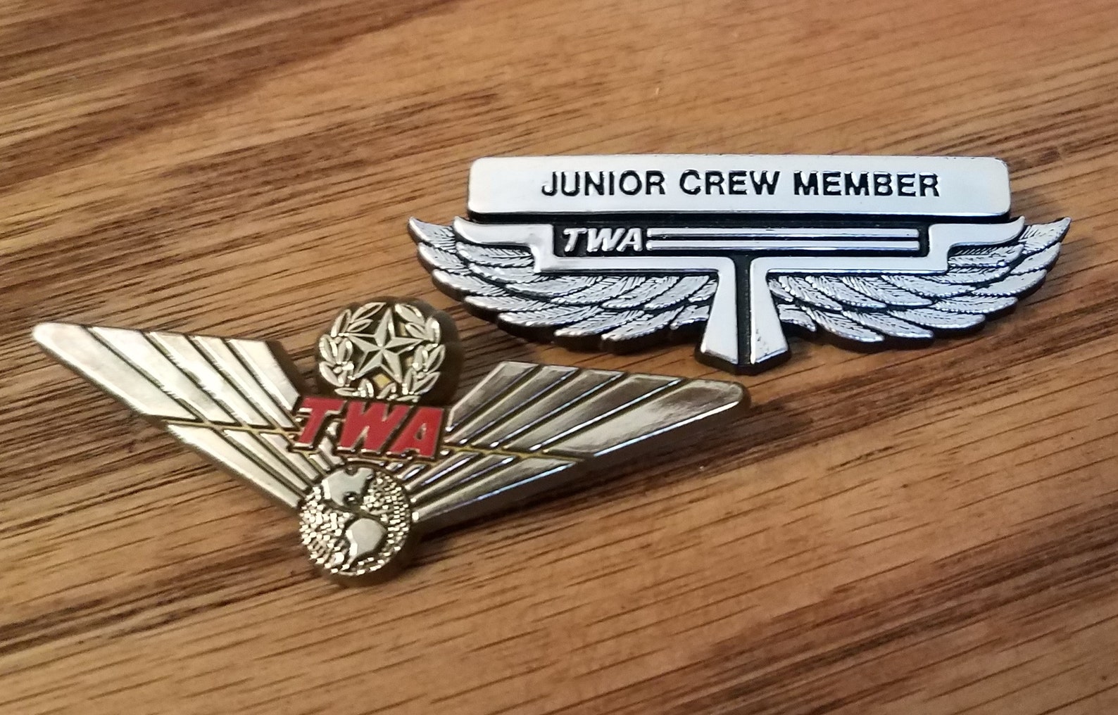 Vintage 1970s TWA Trans World Airlines Kids Junior Crew Member Silver ...