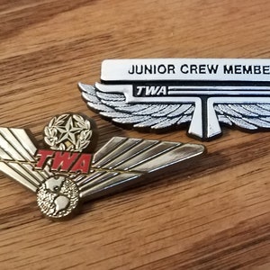 Vintage 1970s TWA Trans World Airlines Kids Junior Crew Member Silver ...