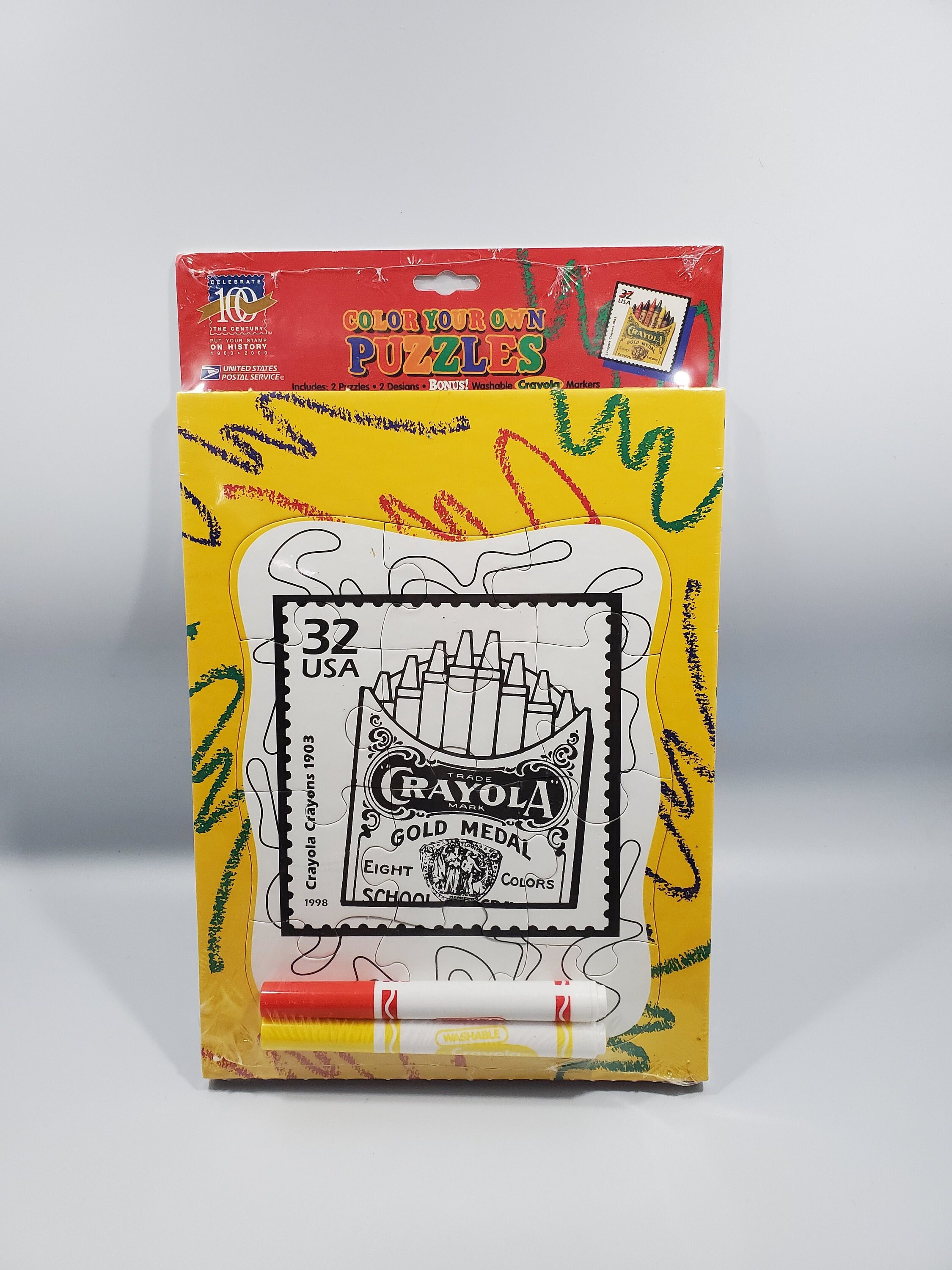 Vintage 1998 Postal Post Office 2 Designs Color Your Own Puzzles ...
