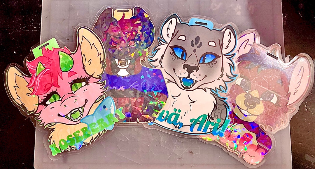 Custom Sparkly Furry Badges - Etsy