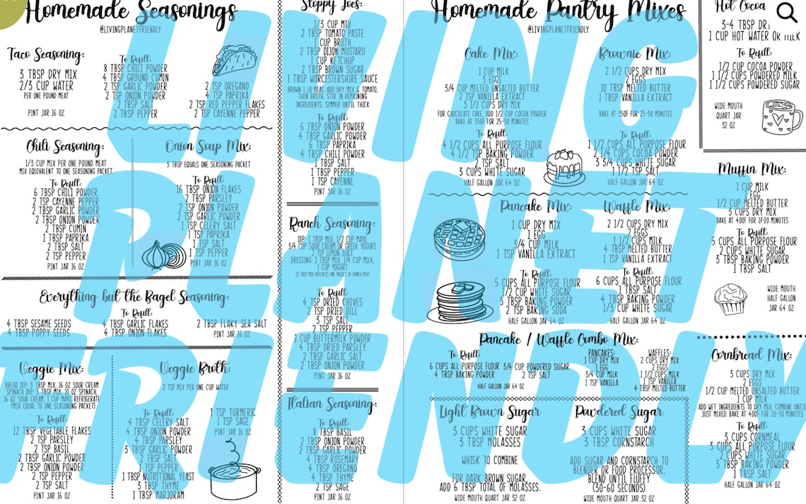 Pantry Restock Recipe Sheet Pdf (digital Product Only) - Etsy