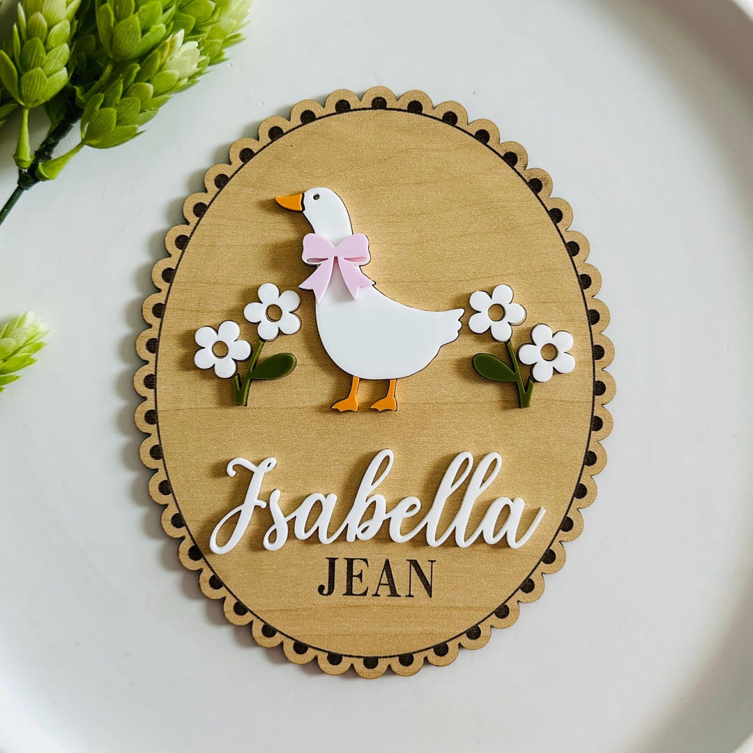 Silly Goose Personalized Baby Name Sign | Goose Nursery Decor With ...