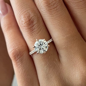 2 Carat Lab Grown Diamond Ring / Rose Gold Engagement Ring / Unique Lab ...