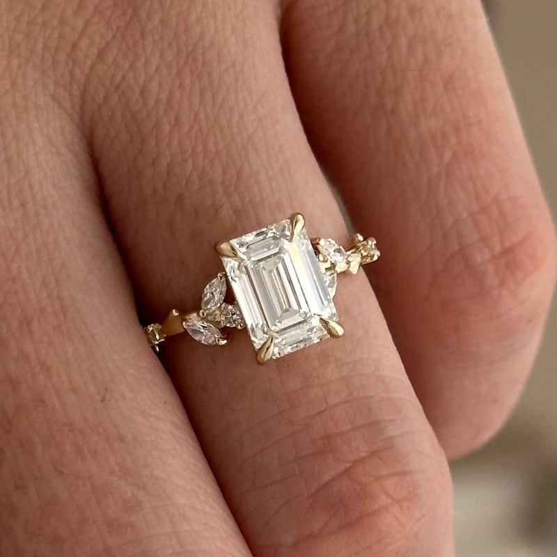 Estate Emerald Gold Rings - Etsy