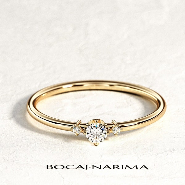 Small Diamond Ring - Etsy