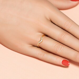 Nesting Diamond Ring / Curved Wedding Band / Diamond Wedding Ring / Art ...