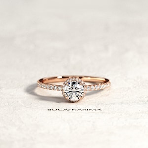 0.5 CT Engagement Ring / 0.5CT Lab Grown Diamond Ring / 14k 18k White ...