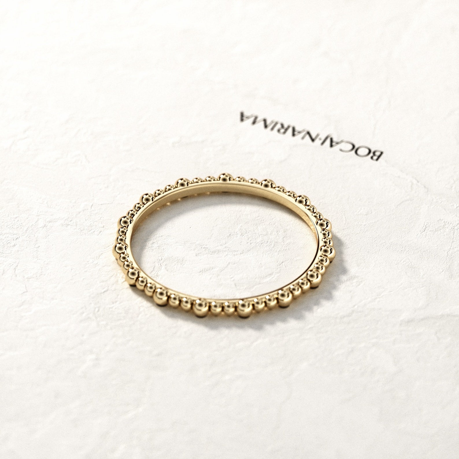 14K Solid Gold Bubble Ring / Bead Gold Ring / Dainty Bubble | Etsy