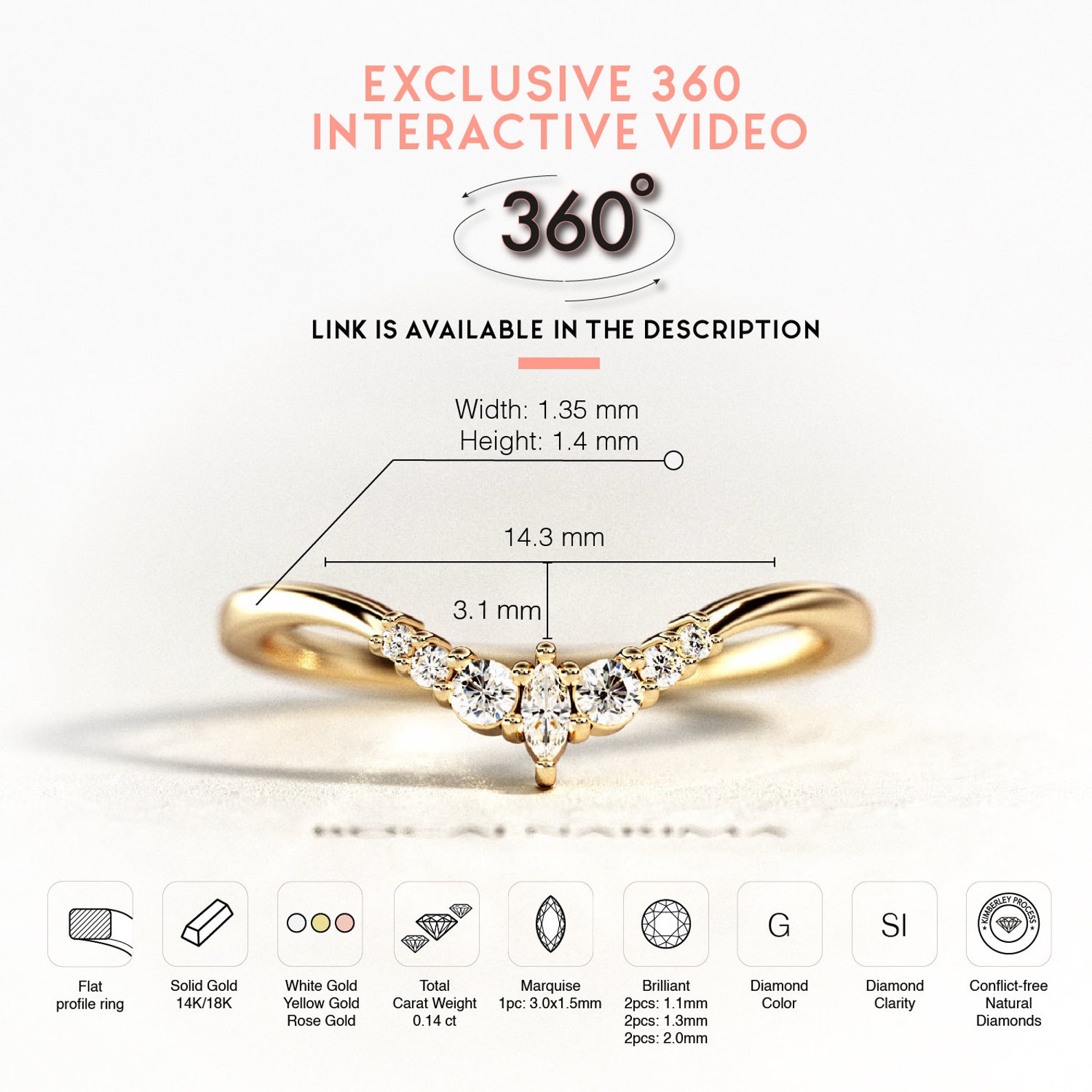 Nesting Diamond Ring / Dainty Stackable Wedding Band / Curved - Etsy