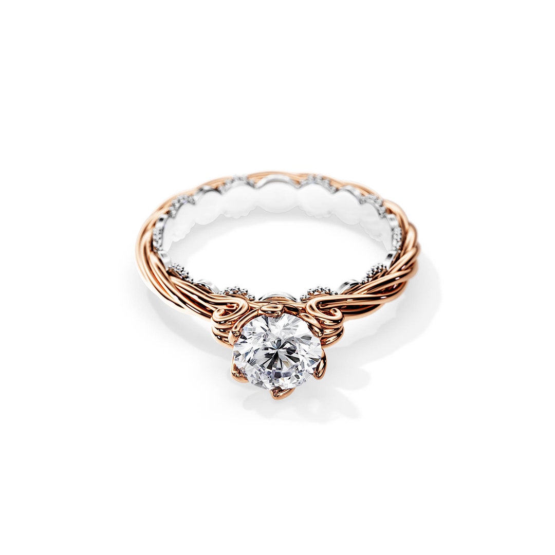 1 Carat Lab Grown Diamond Twig Ring / Rose Gold Twig Ring / Branch ...