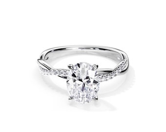 Lab Created Diamond Oval Ring - Etsy