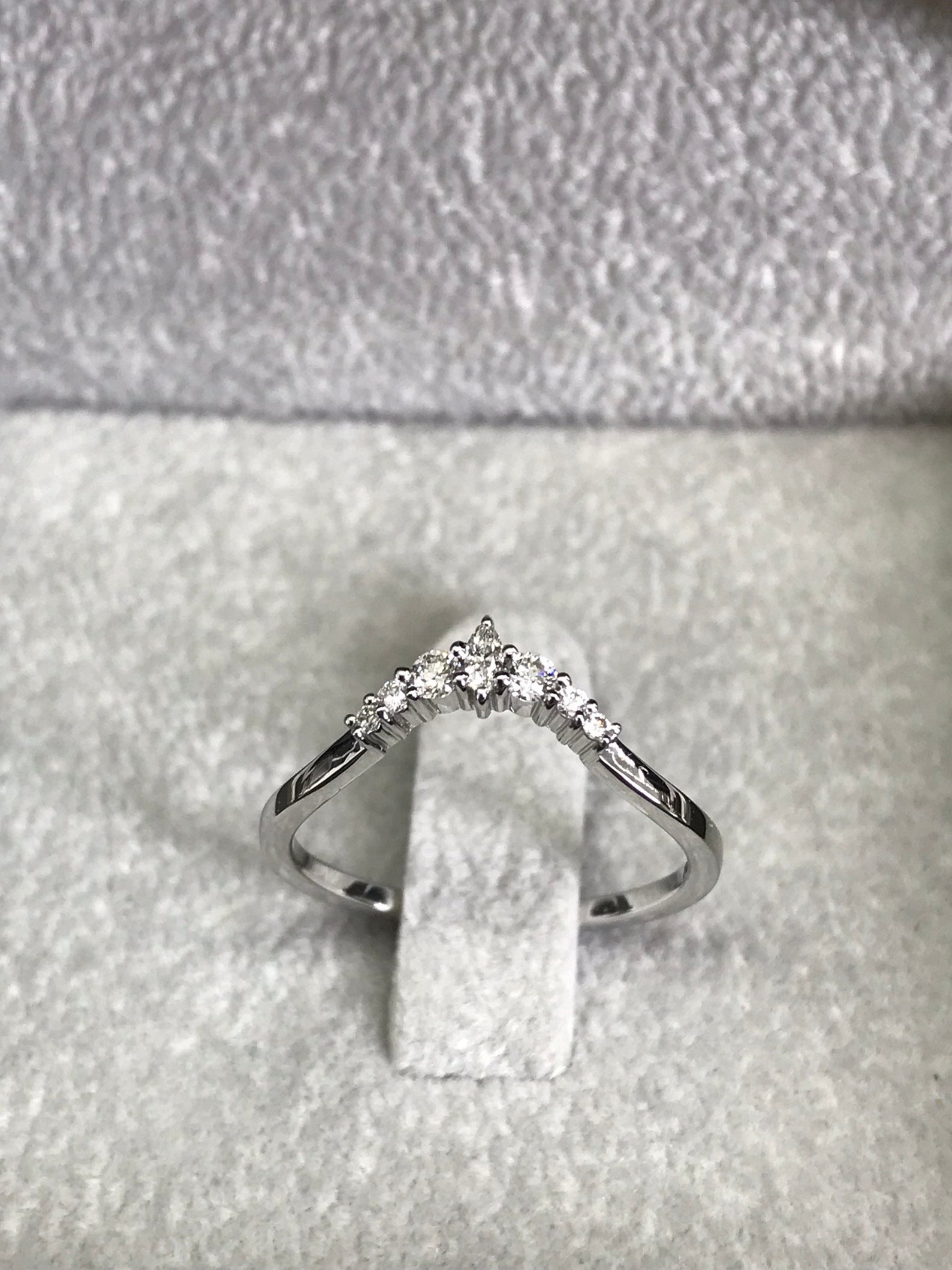 Nesting Diamond Ring / Dainty Stackable Wedding Band / Curved - Etsy