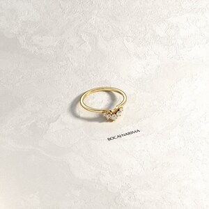 Nesting Diamond Ring / Curved Wedding Band / Diamond Wedding Ring / Art ...