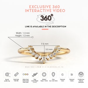 Nesting Wedding Band / Pear and Round Diamonds / Diamond | Etsy