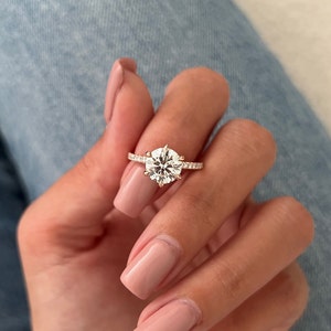 2 Carat Lab Grown Diamond Ring / Rose Gold Engagement Ring / Unique Lab ...