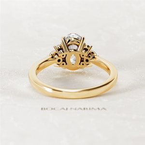 2 Carat Oval Lab Grown Diamond Cluster Engagement Ring / Nature ...