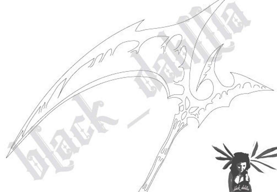 Vampire Knight Yuki Kuran Artemis Rod Scythe Blueprint Template Pattern ...
